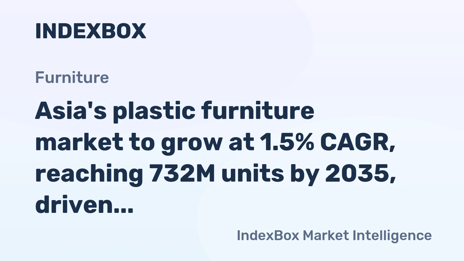 Asia's plastic furniture market to grow at 1.5% CAGR, reaching 732M units by 2035, driven by rising demand.