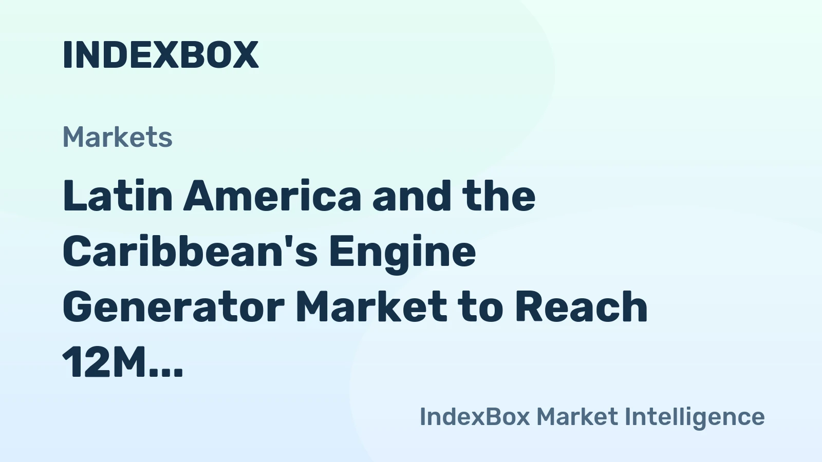 Latin America and the Caribbean's Engine Generator Market to Reach 12M Units and $902M Value by 2035