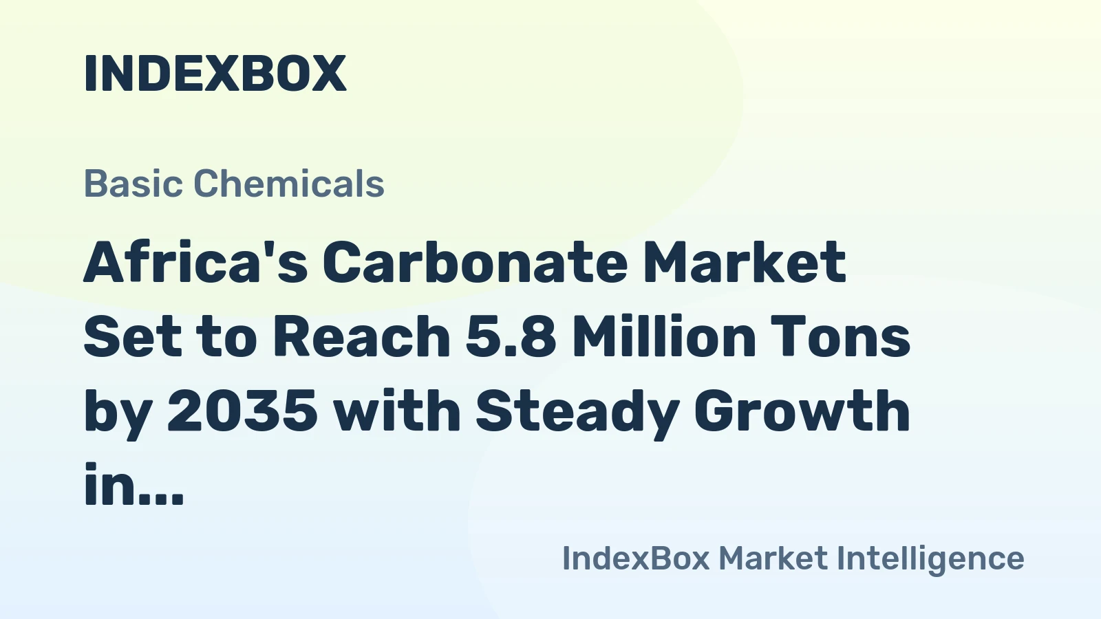 Africa's Carbonate Market Set to Reach 5.8 Million Tons by 2035 with Steady Growth in Volume and Value