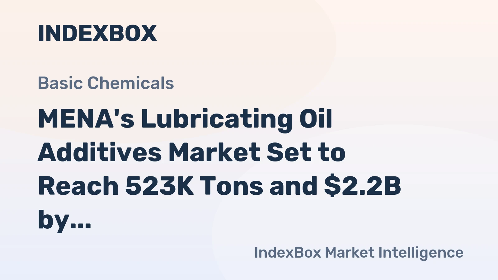 MENA's Lubricating Oil Additives Market Set to Reach 523K Tons and $2.2B by 2035