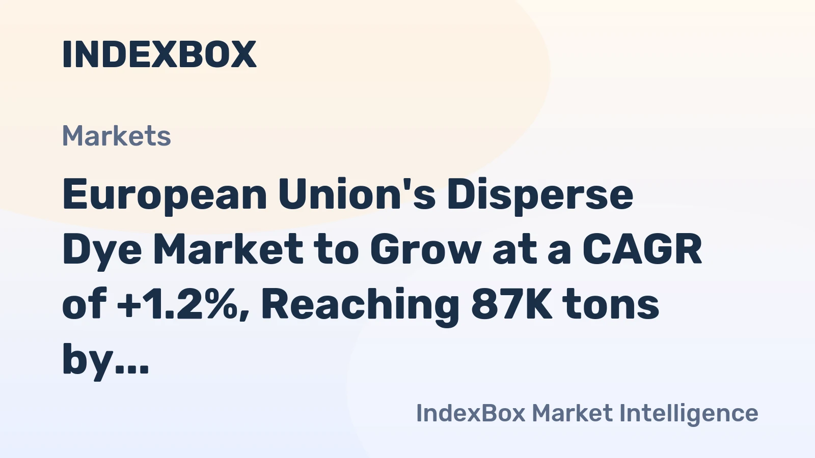 European Union's Disperse Dye Market to Grow at a CAGR of +1.2%, Reaching 87K tons by 2035