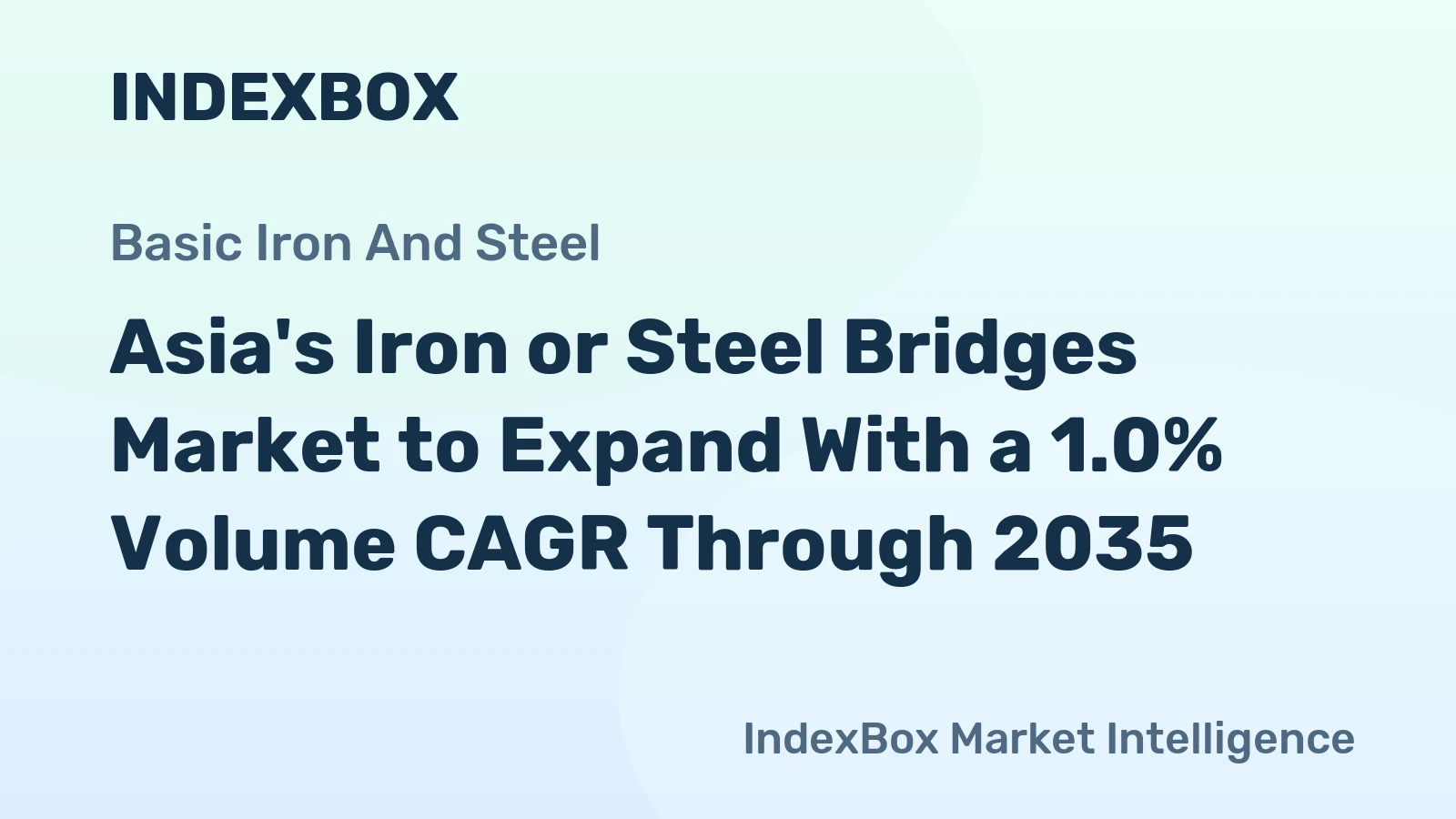 Asia's Iron or Steel Bridges Market to Expand With a 1.0% Volume CAGR Through 2035