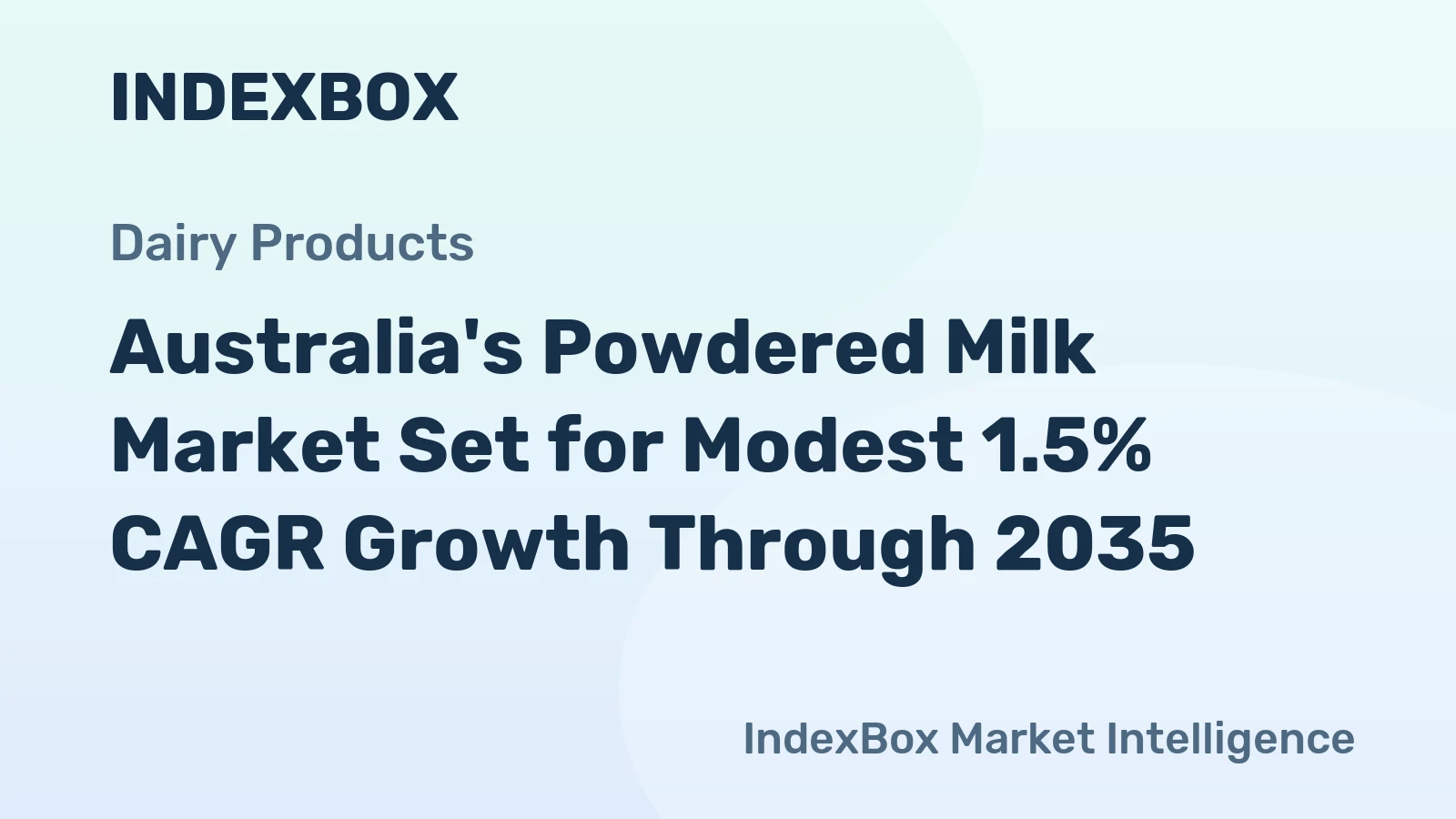 Australia's Powdered Milk Market Set for Modest 1.5% CAGR Growth Through 2035
