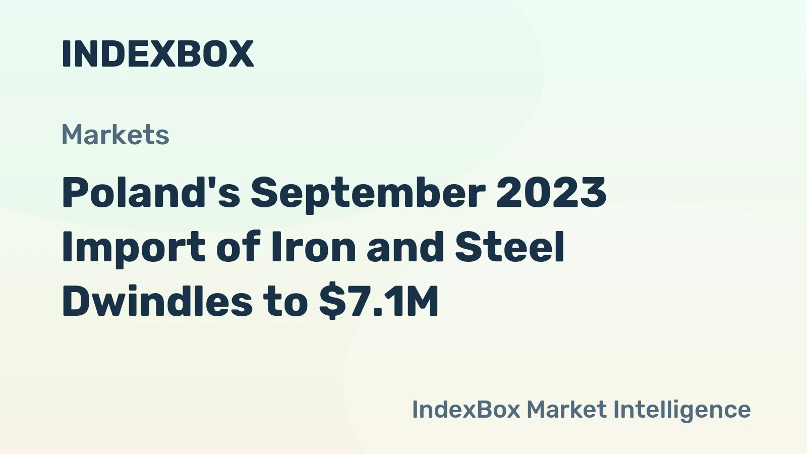 Poland's September 2023 Import of Iron and Steel Dwindles to $7.1M