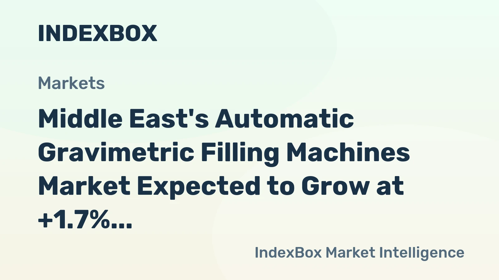 Middle East's Automatic Gravimetric Filling Machines Market Expected to Grow at +1.7% CAGR through 2035
