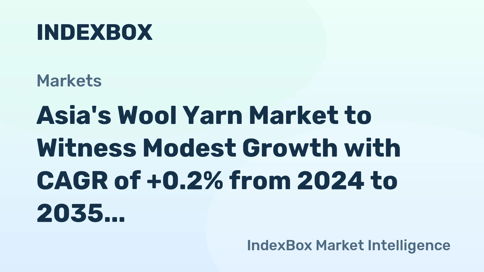 Asia's Wool Yarn Market to Witness Modest Growth with CAGR of +0.2% from 2024 to 2035