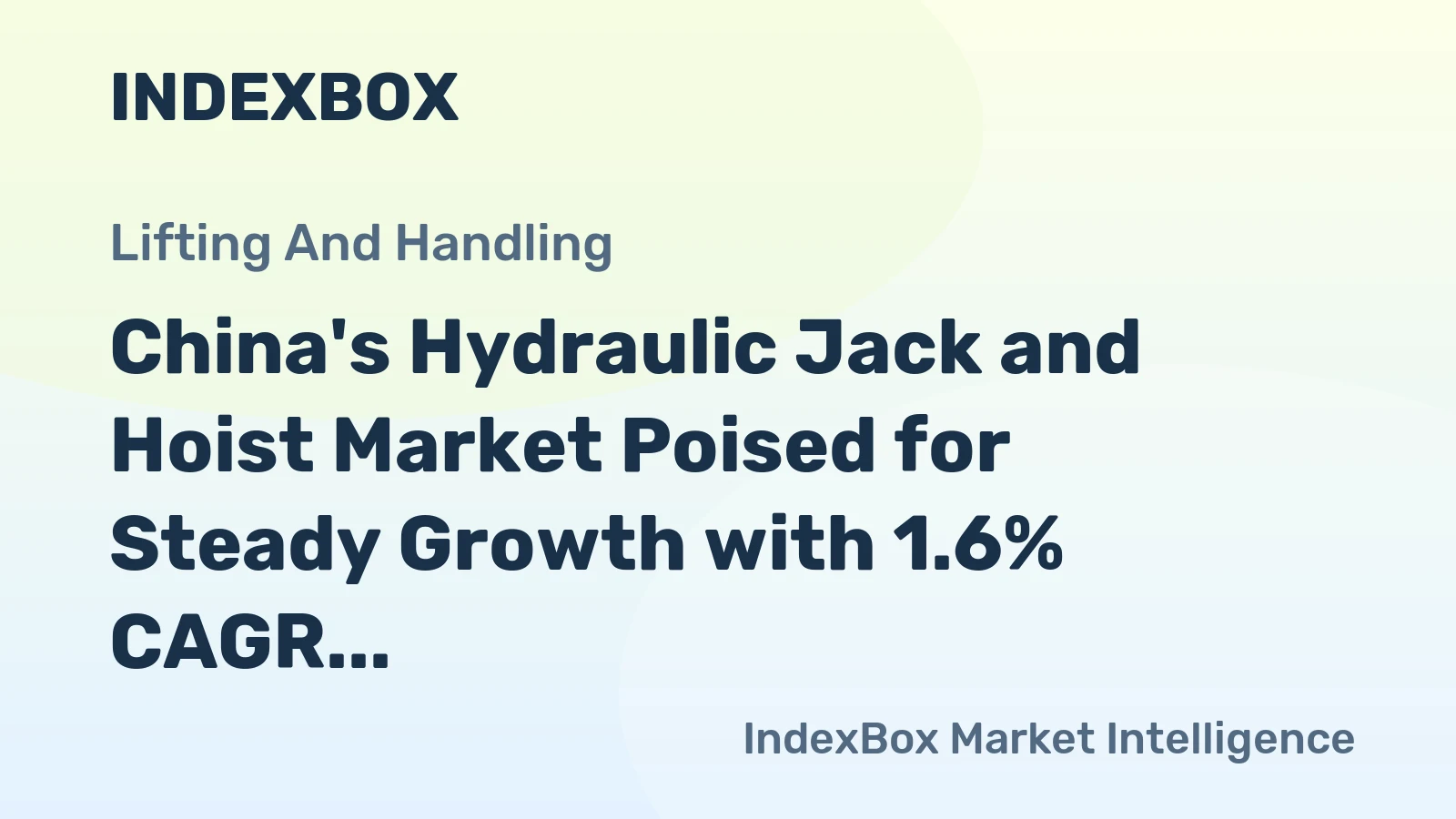 China's Hydraulic Jack and Hoist Market Poised for Steady Growth with 1.6% CAGR Through 2035