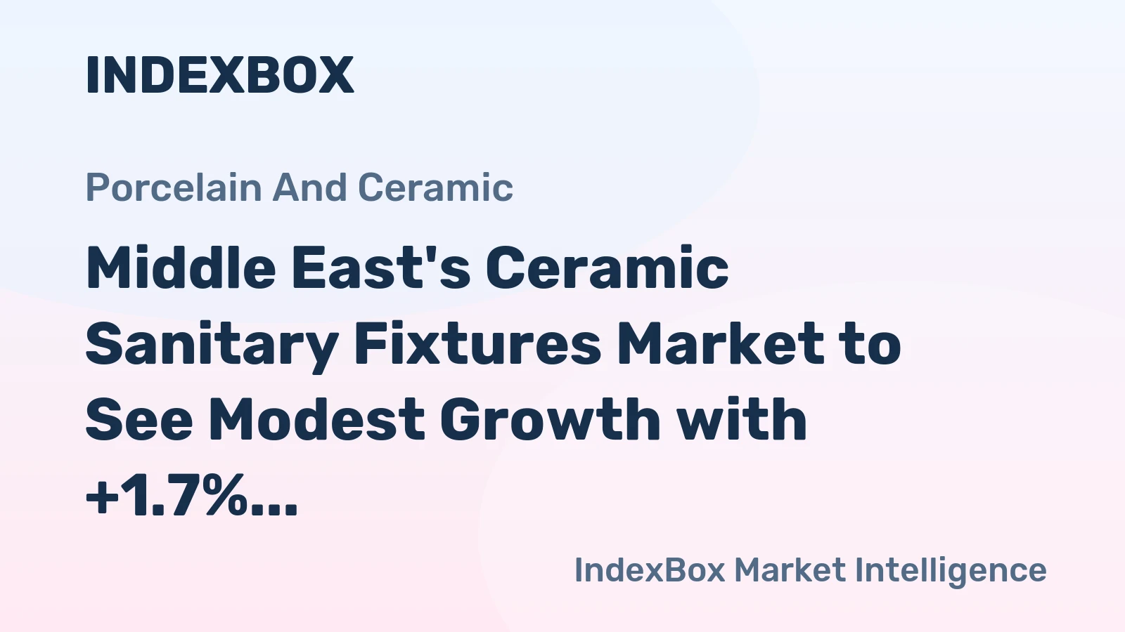 Middle East's Ceramic Sanitary Fixtures Market to See Modest Growth with +1.7% CAGR