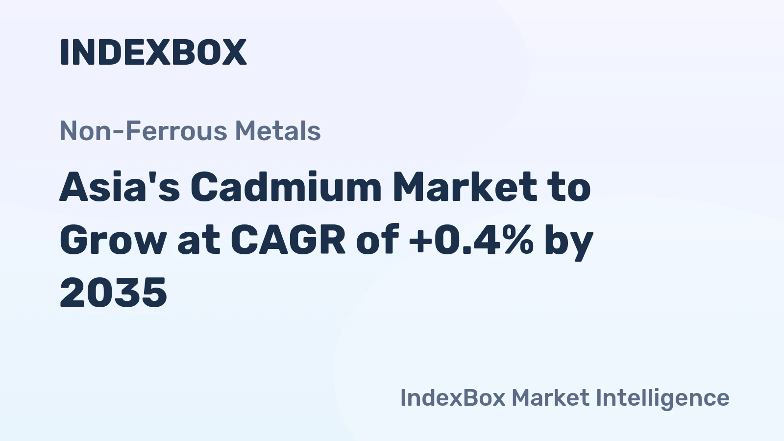 Asia's Cadmium Market to Grow at CAGR of +0.4% by 2035