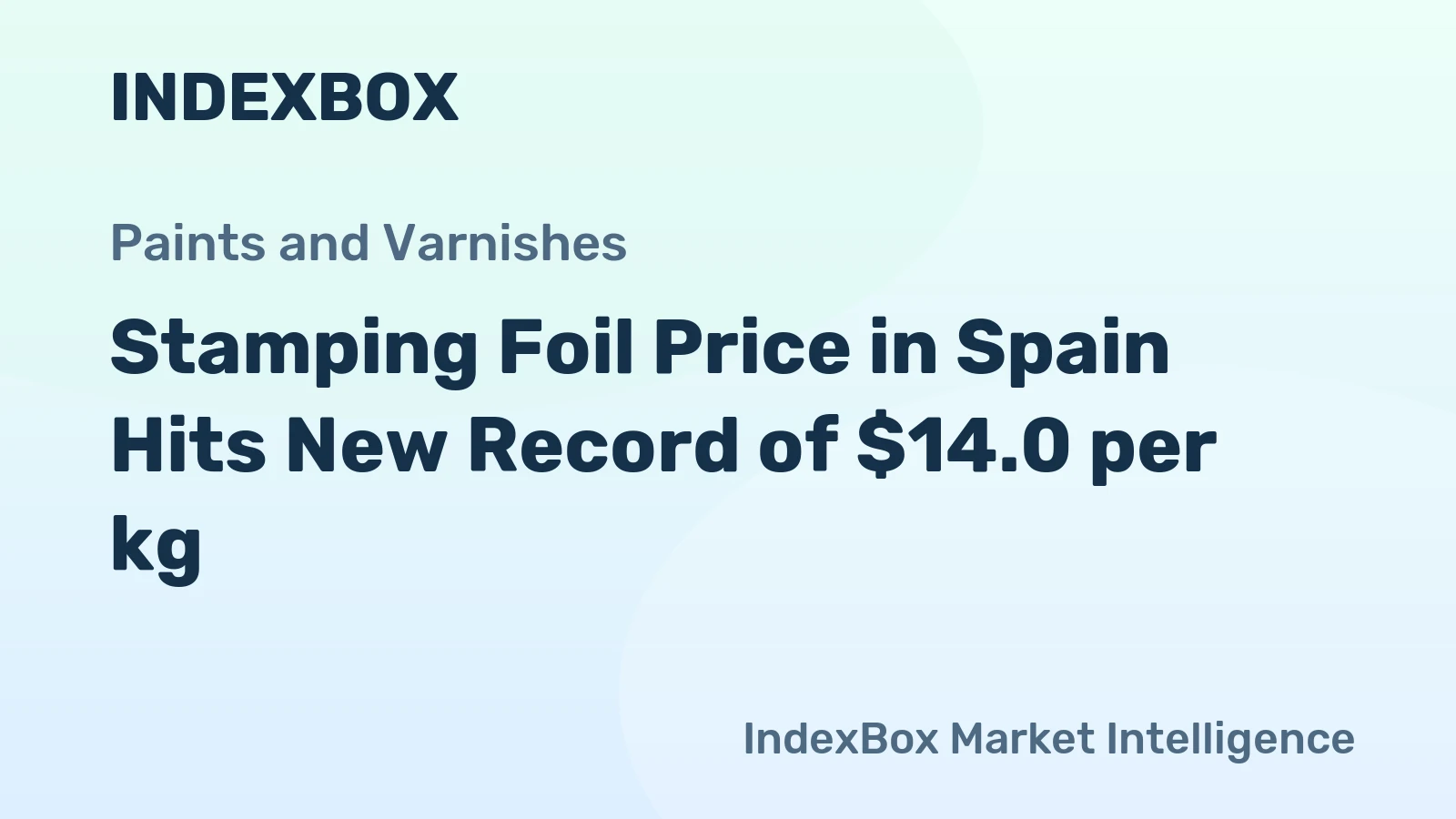 Stamping Foil Price in Spain Hits New Record of $14.0 per kg