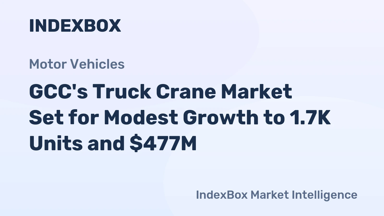 GCC's Truck Crane Market Set for Modest Growth to 1.7K Units and $477M
