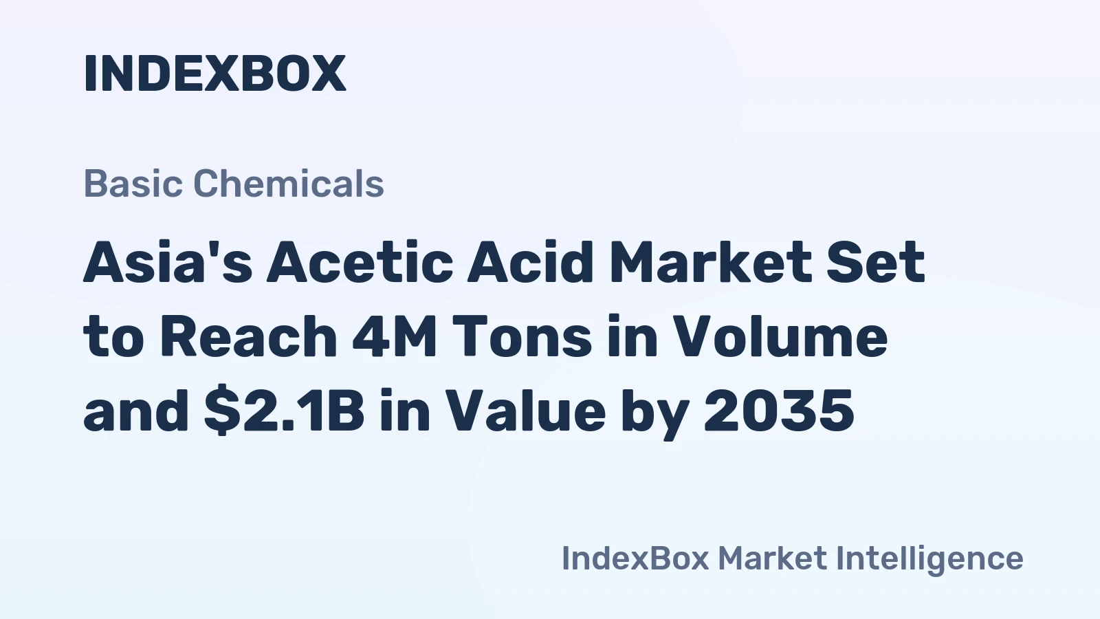 Asia's Acetic Acid Market Set to Reach 4M Tons in Volume and $2.1B in Value by 2035