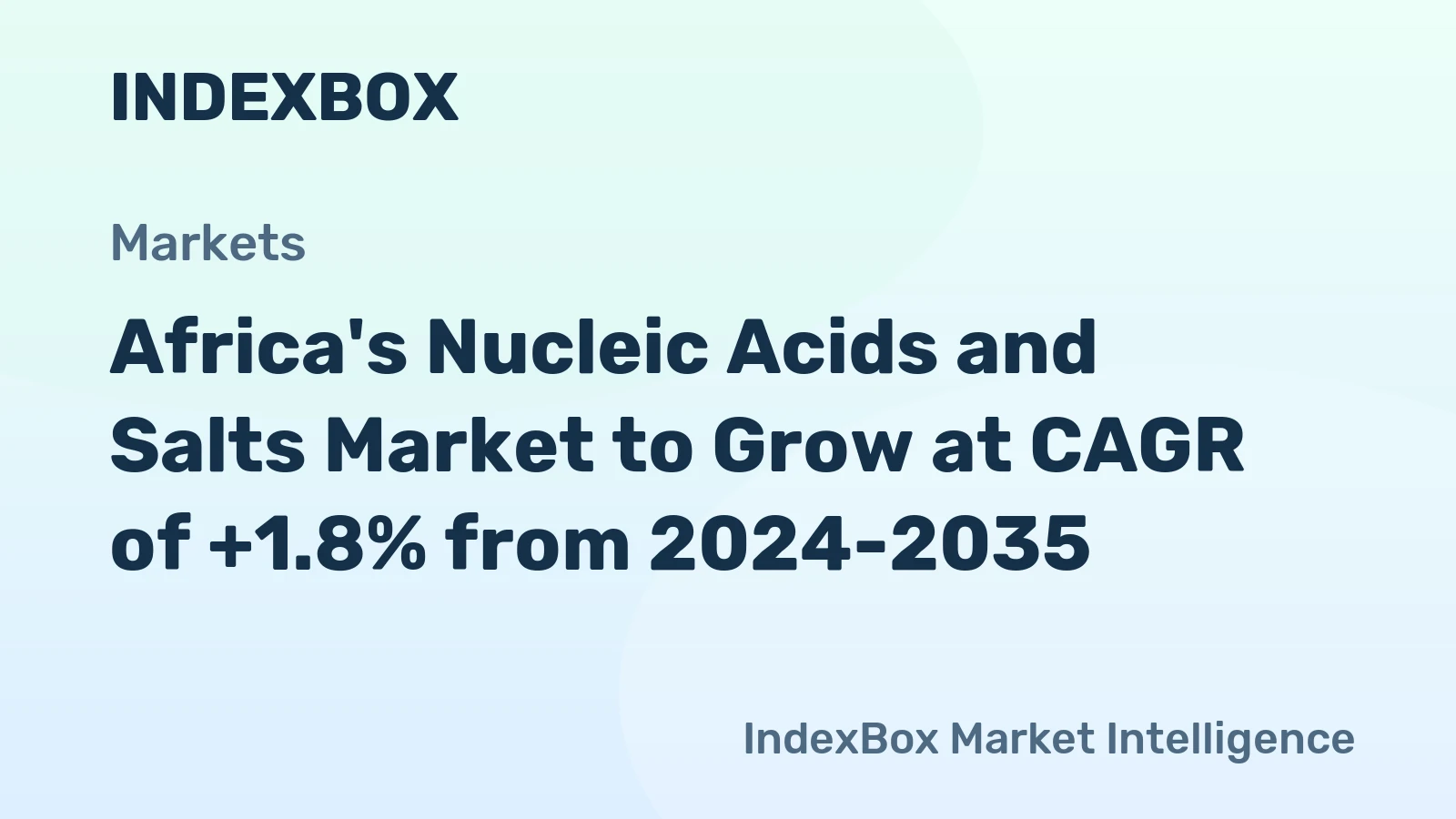 Africa's Nucleic Acids and Salts Market to Grow at CAGR of +1.8% from 2024-2035