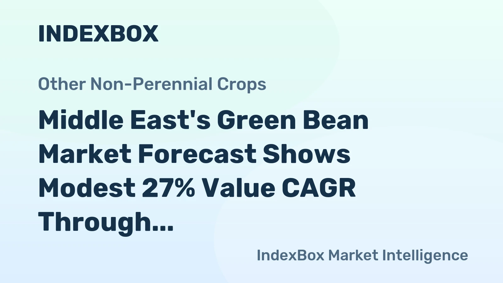 Middle East's Green Bean Market Forecast Shows Modest 27% Value CAGR Through 2035