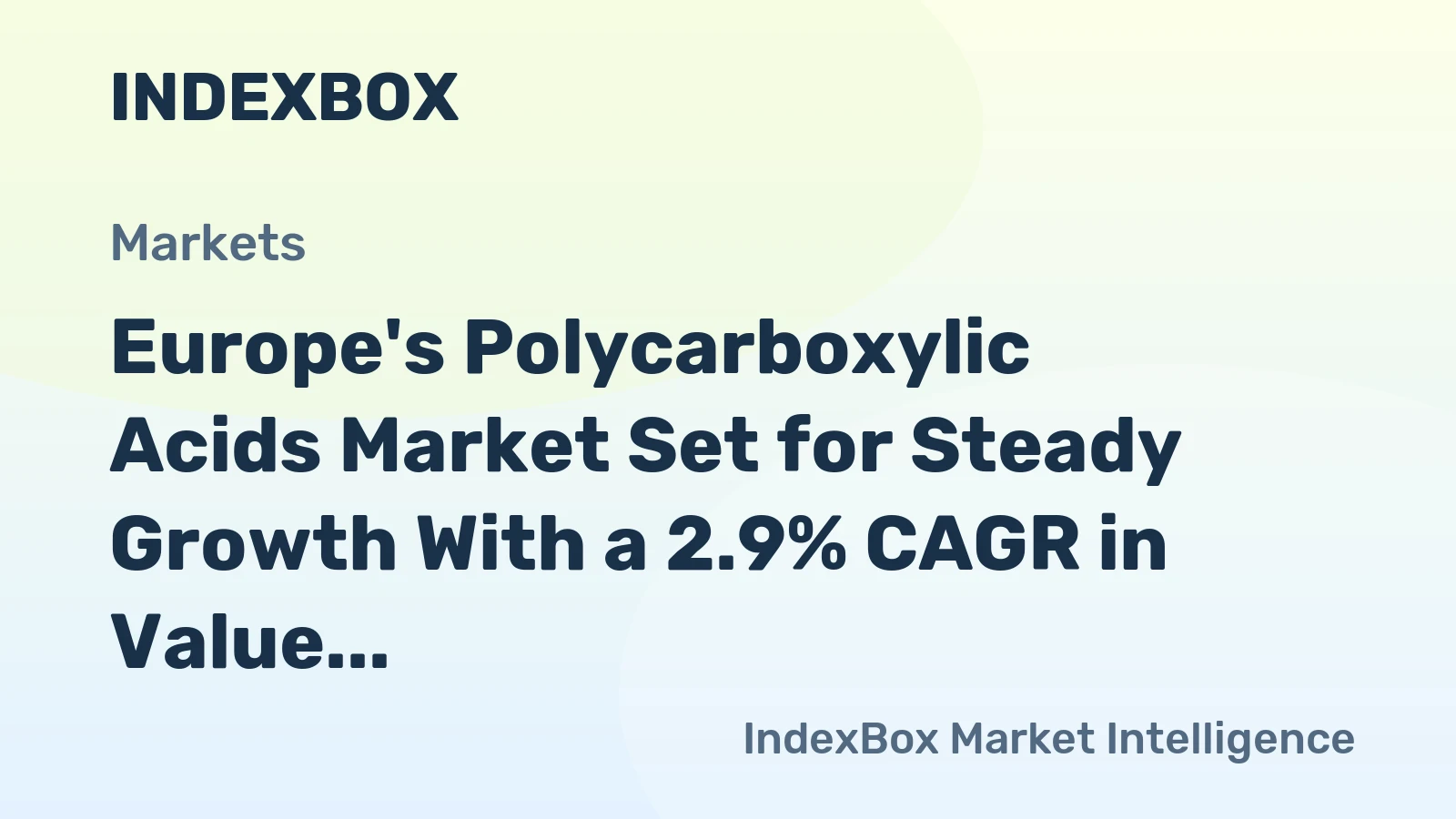 Europe's Polycarboxylic Acids Market Set for Steady Growth With a 2.9% CAGR in Value Through 2035