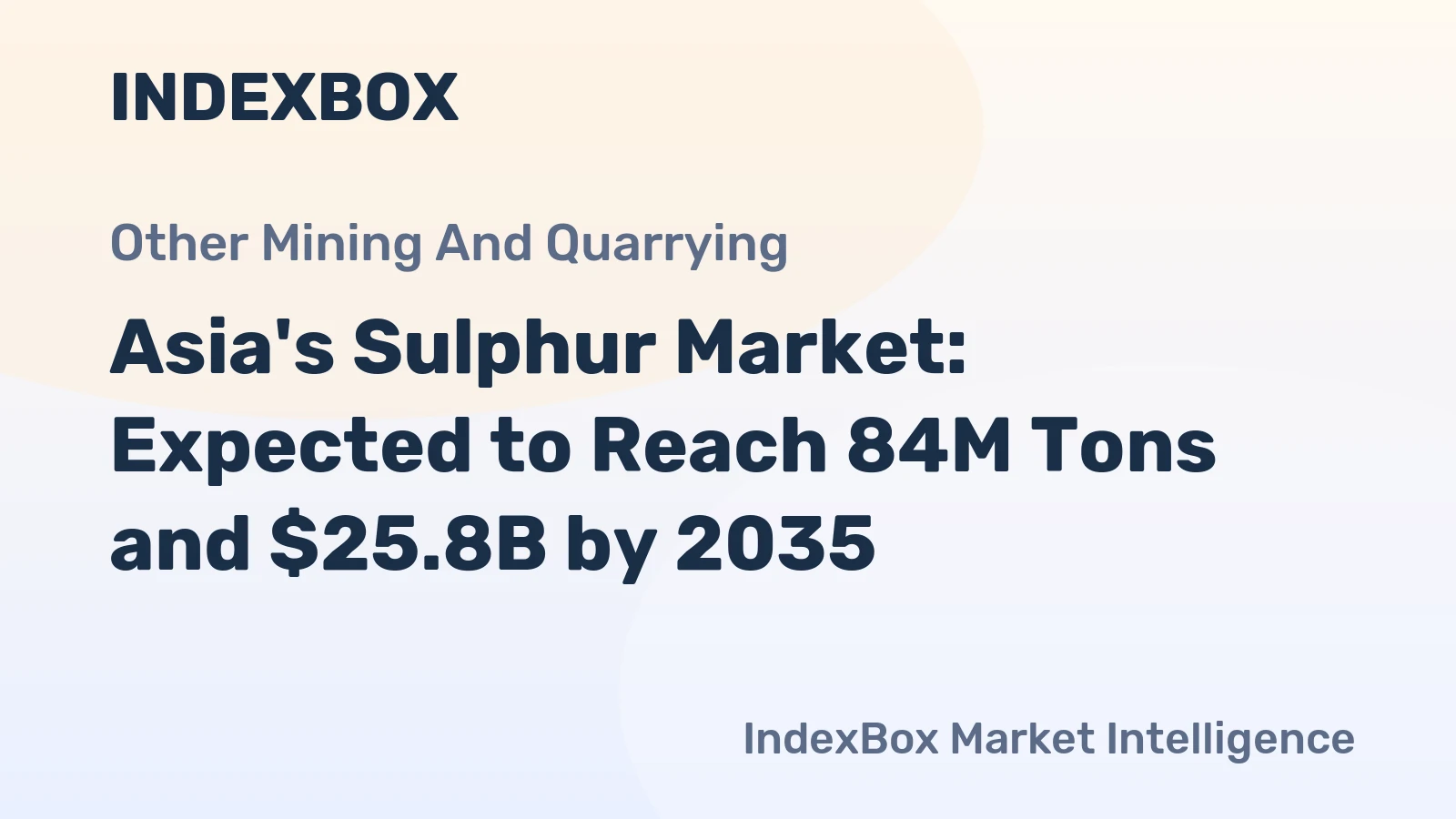Asia's Sulphur Market: Expected to Reach 84M Tons and $25.8B by 2035