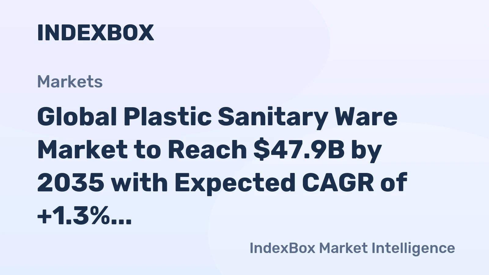 Global Plastic Sanitary Ware Market to Reach $47.9B by 2035 with Expected CAGR of +1.3%