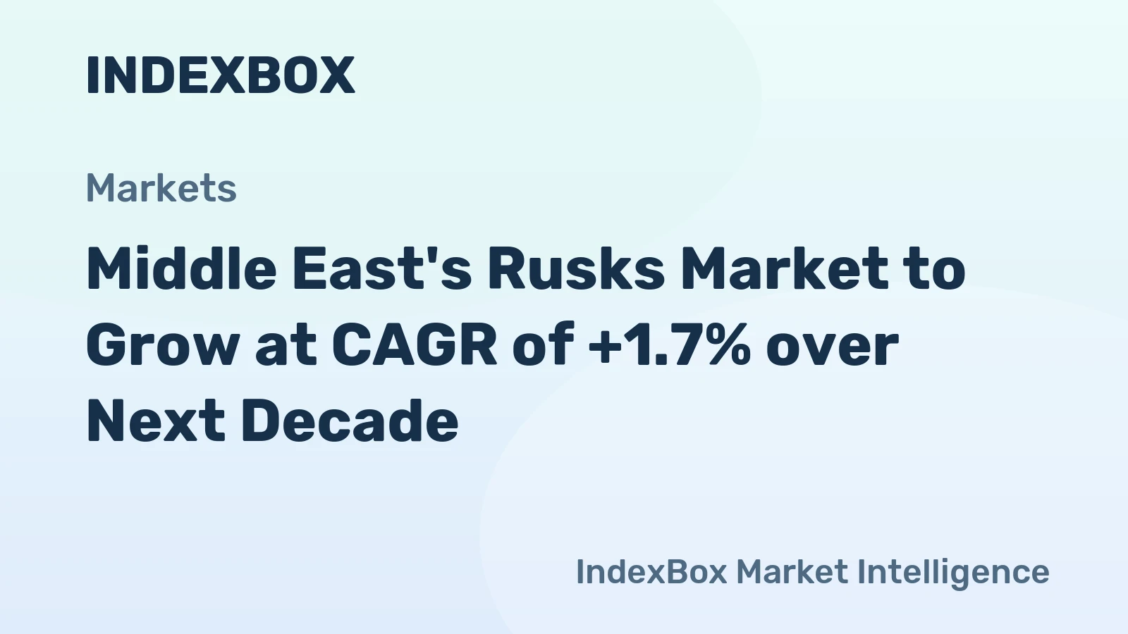 Middle East's Rusks Market to Grow at CAGR of +1.7% over Next Decade