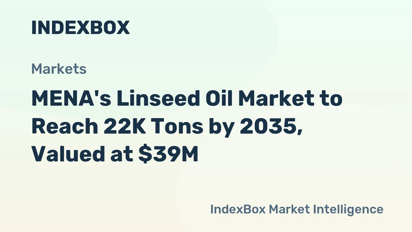 MENA's Linseed Oil Market to Reach 22K Tons by 2035, Valued at $39M