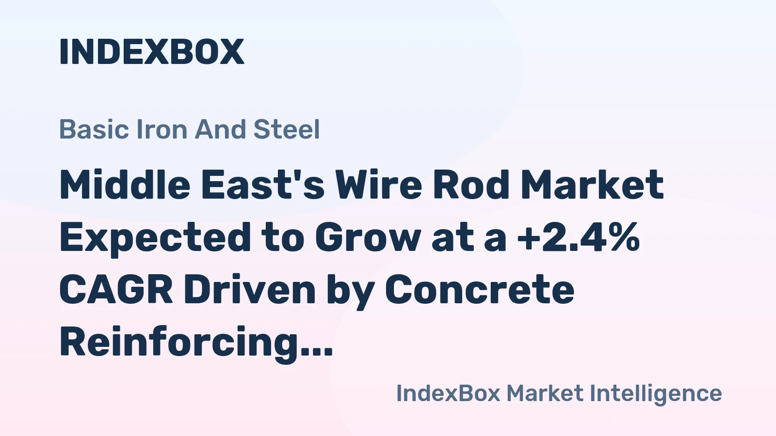 Middle East's Wire Rod Market Expected to Grow at a +2.4% CAGR Driven by Concrete Reinforcing Demand