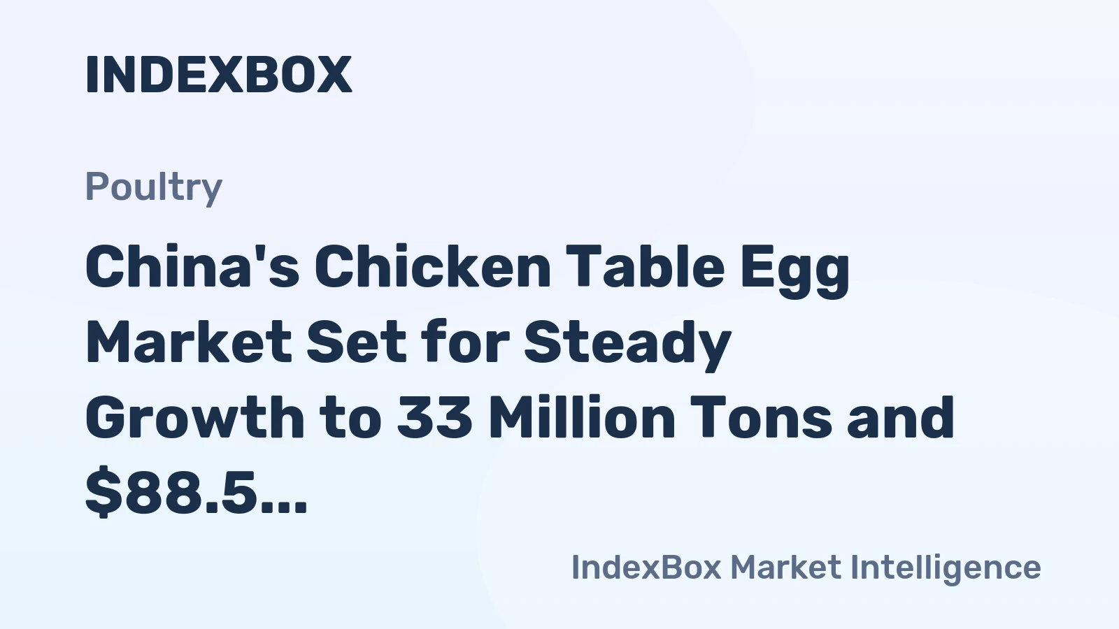 China's Chicken Table Egg Market Set for Steady Growth to 33 Million Tons and $88.5 Billion