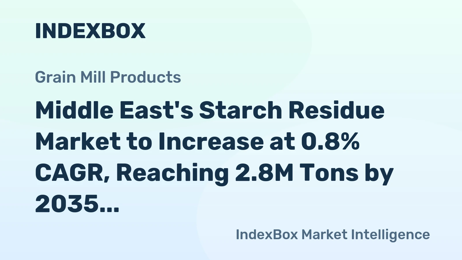 Middle East's Starch Residue Market to Increase at 0.8% CAGR, Reaching 2.8M Tons by 2035