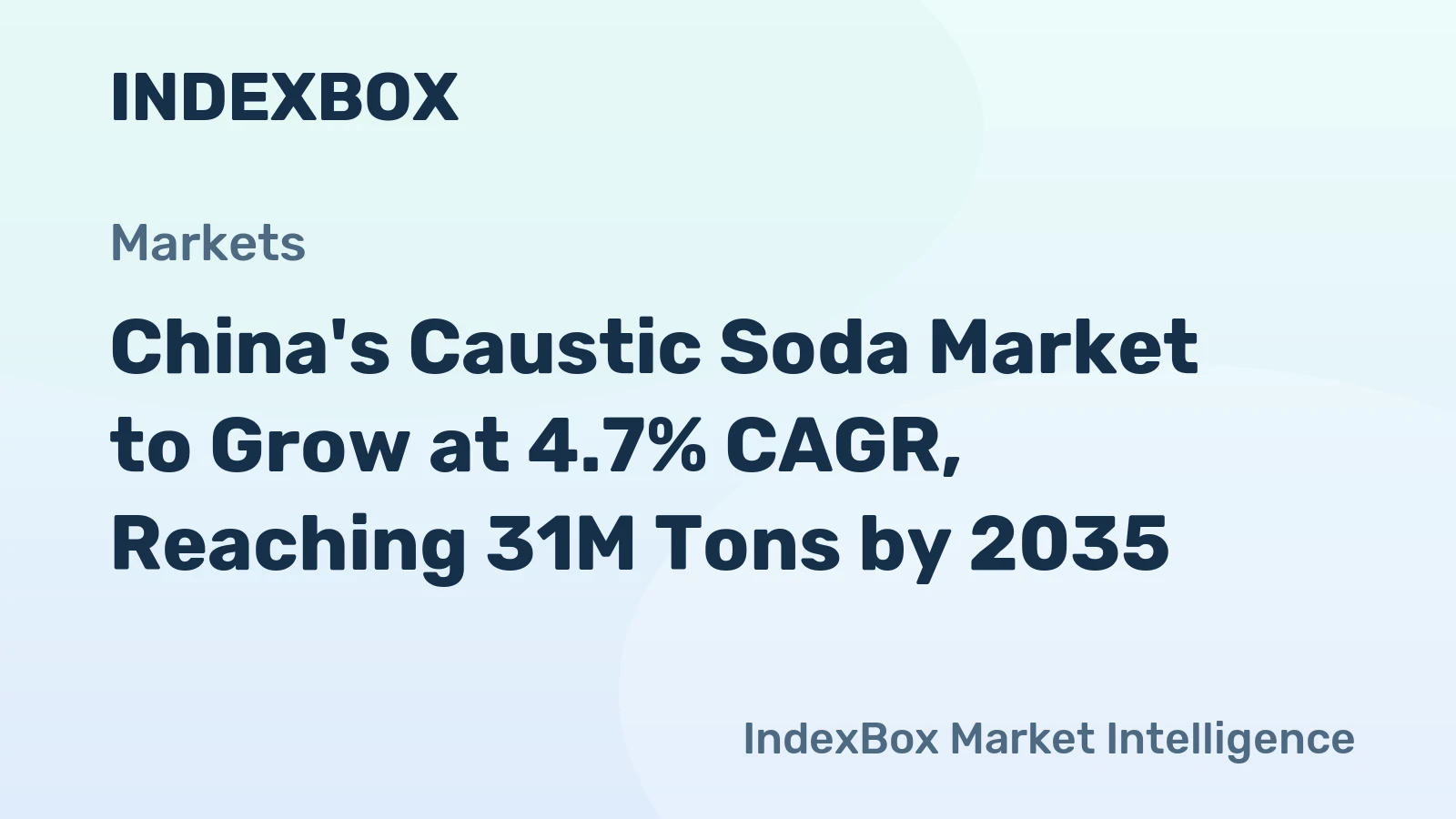 China's Caustic Soda Market to Grow at 4.7% CAGR, Reaching 31M Tons by 2035