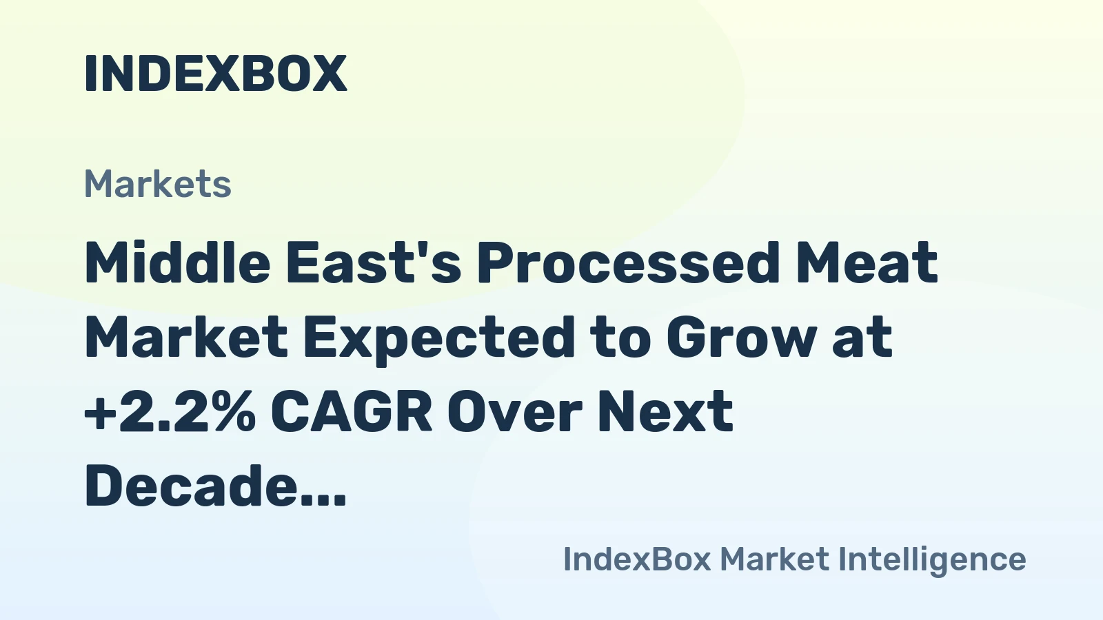 Middle East's Processed Meat Market Expected to Grow at +2.2% CAGR Over Next Decade