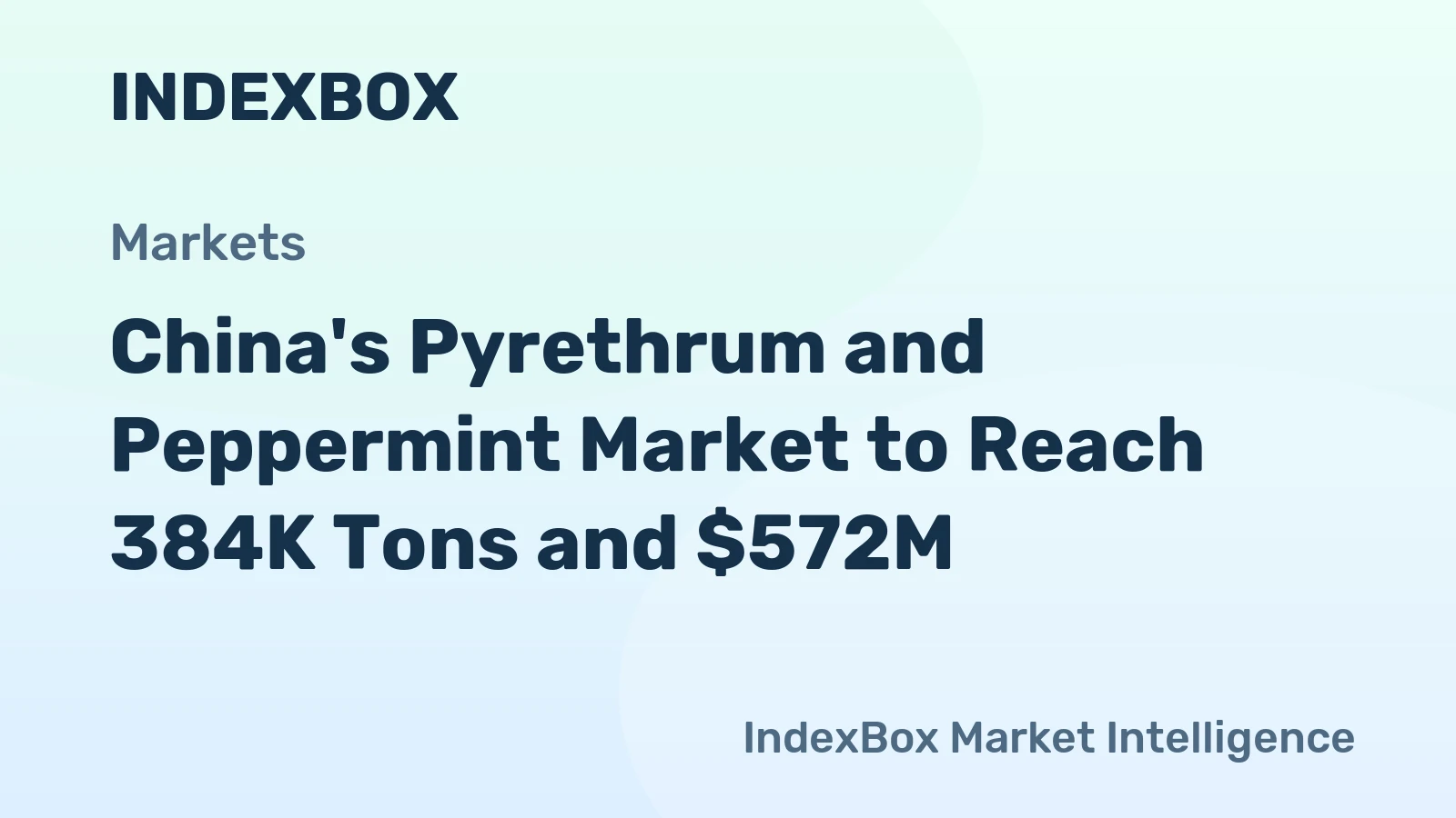 China's Pyrethrum and Peppermint Market to Reach 384K Tons and $572M
