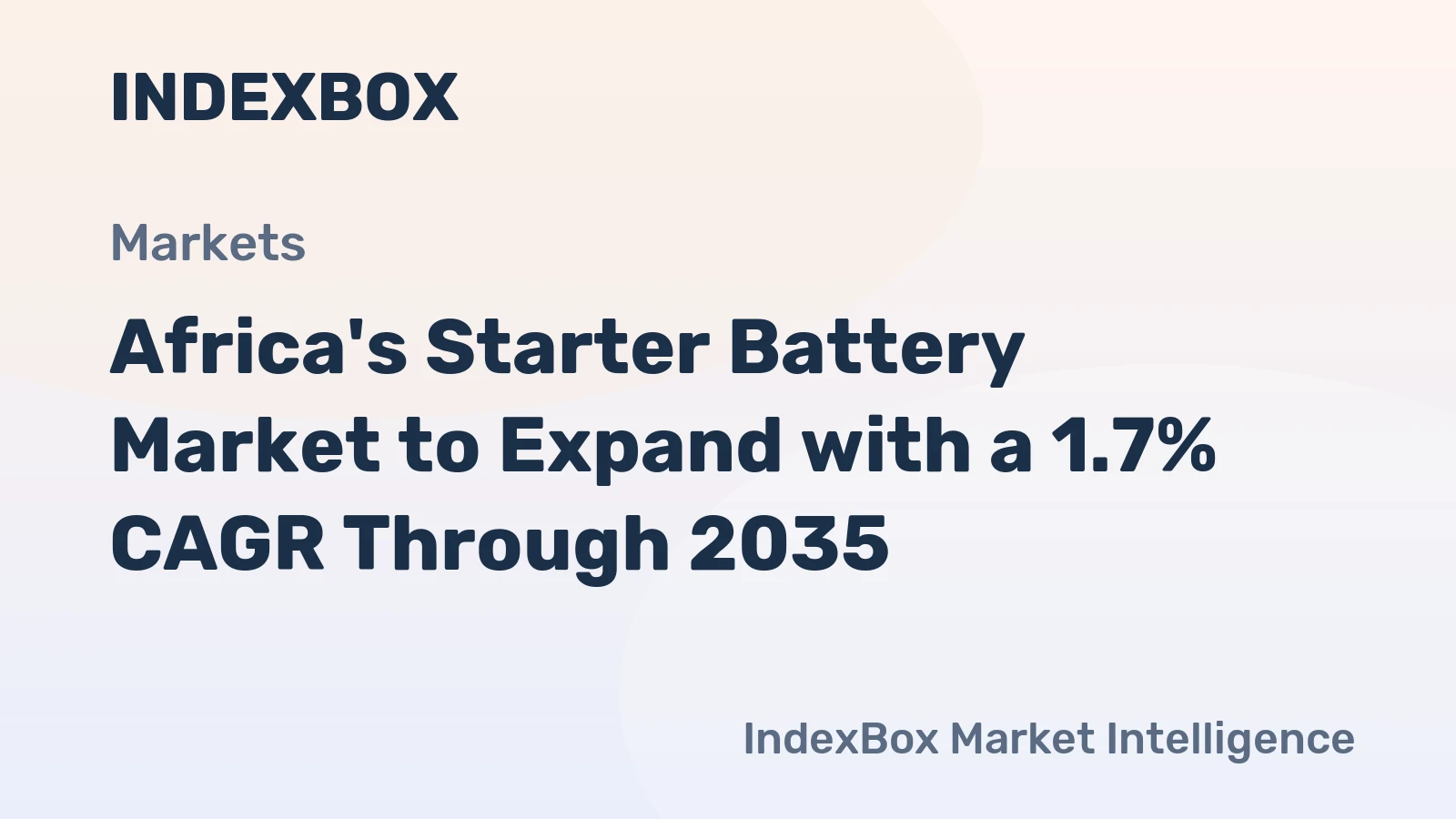 Africa's Starter Battery Market to Expand with a 1.7% CAGR Through 2035