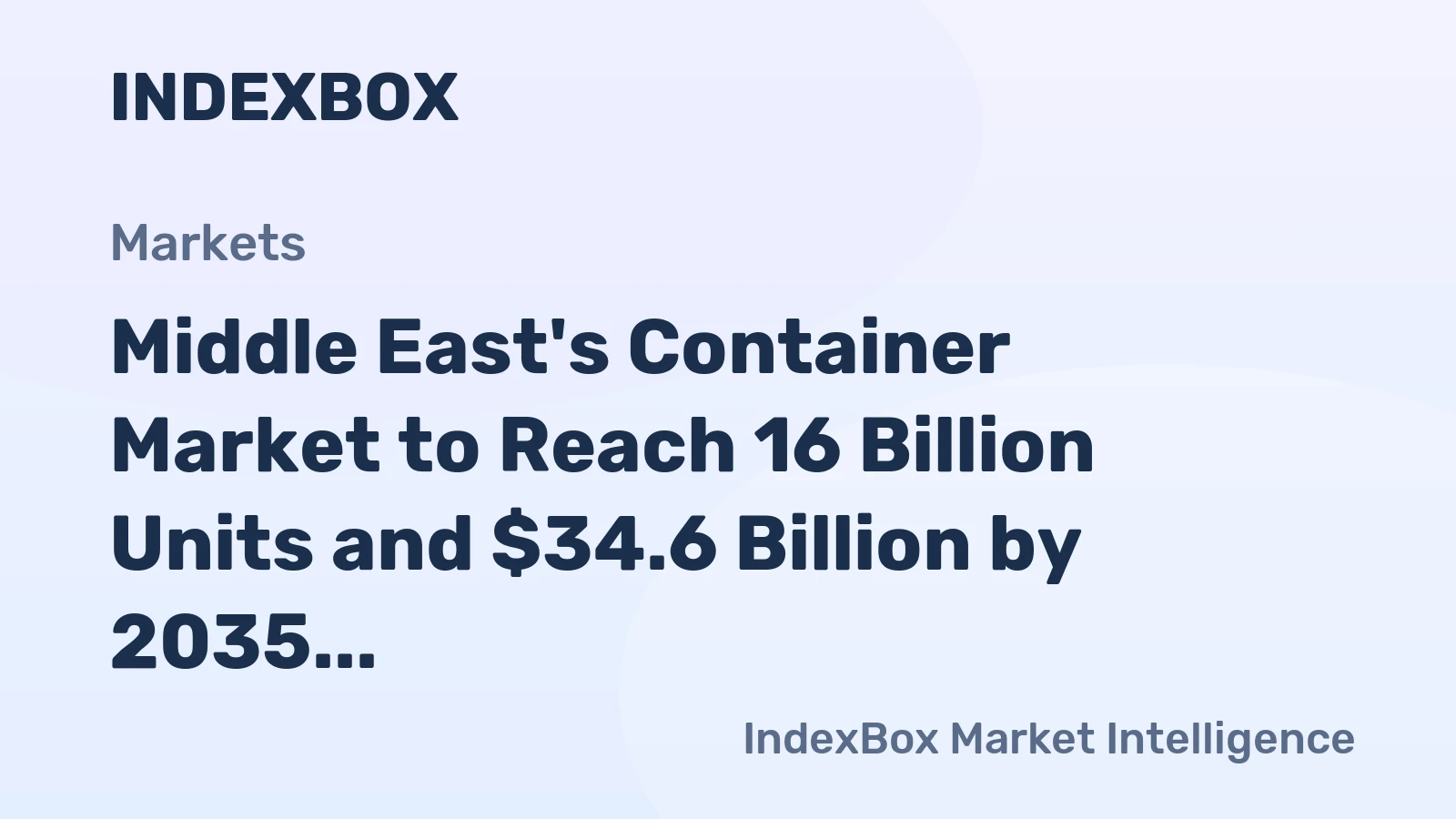Middle East's Container Market to Reach 16 Billion Units and $34.6 Billion by 2035