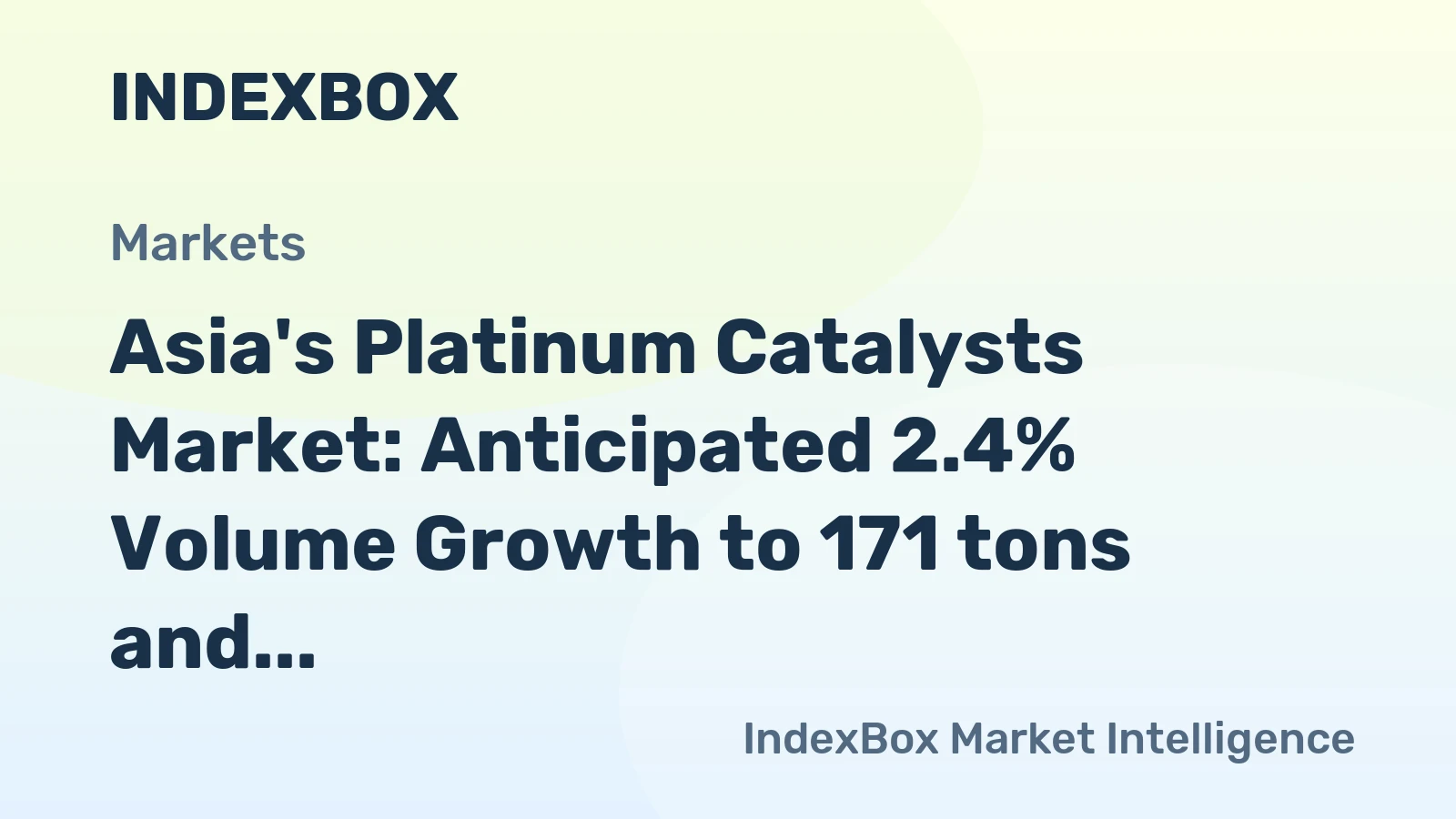 Asia's Platinum Catalysts Market: Anticipated 2.4% Volume Growth to 171 tons and 5.2% Value Growth to $1.8B by 2035
