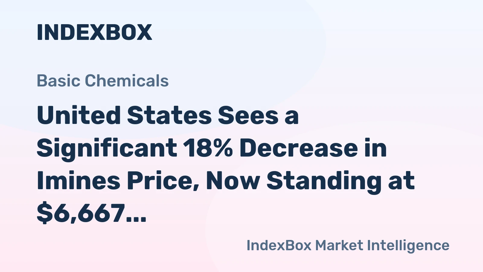 United States Sees a Significant 18% Decrease in Imines Price, Now Standing at $6,667 per Ton.