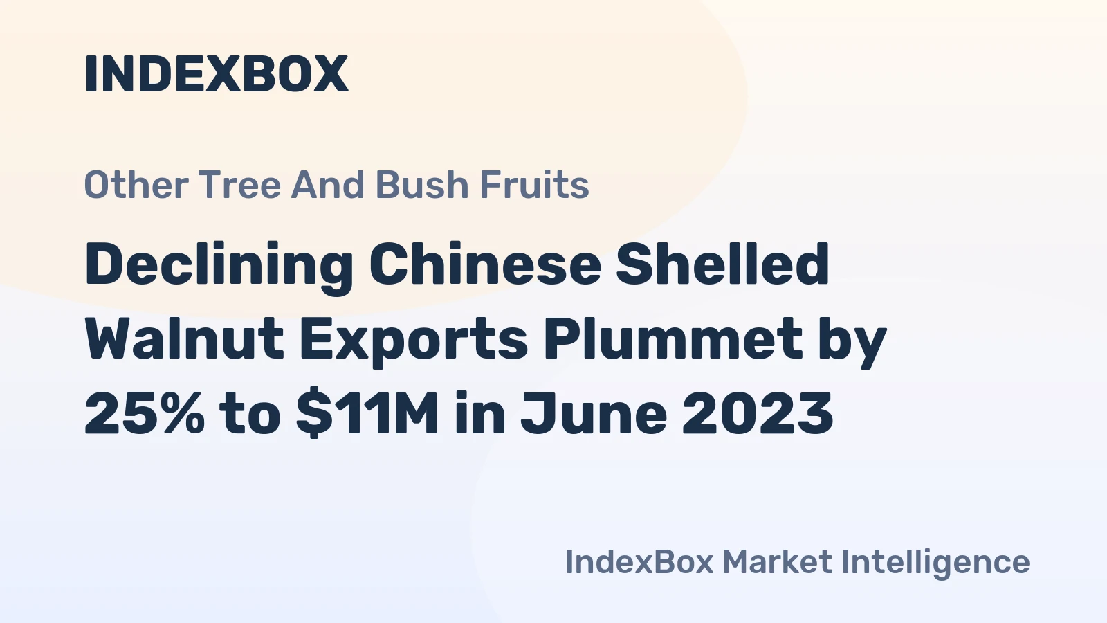 Declining Chinese Shelled Walnut Exports Plummet by 25% to $11M in June 2023