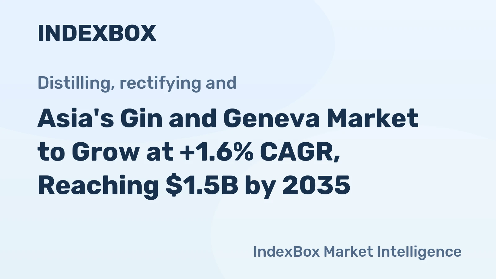 Asia's Gin and Geneva Market to Grow at +1.6% CAGR, Reaching $1.5B by 2035