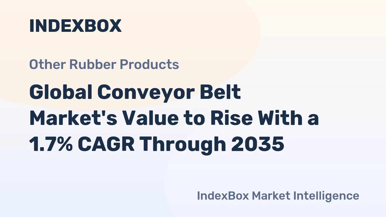 Global Conveyor Belt Market's Value to Rise With a 1.7% CAGR Through 2035