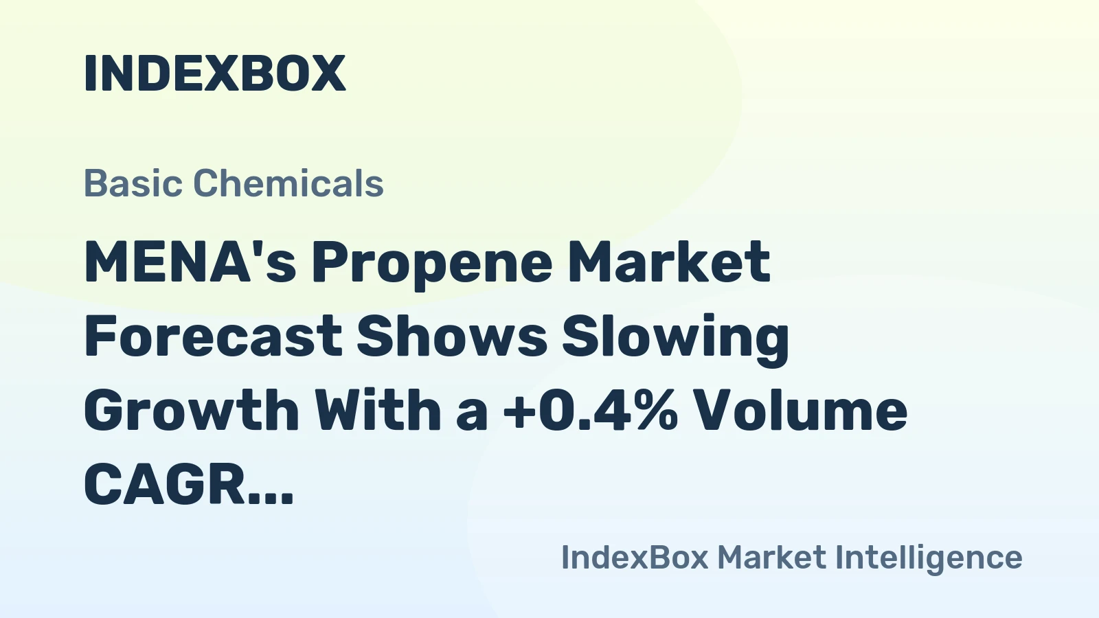MENA's Propene Market Forecast Shows Slowing Growth With a +0.4% Volume CAGR to 2035
