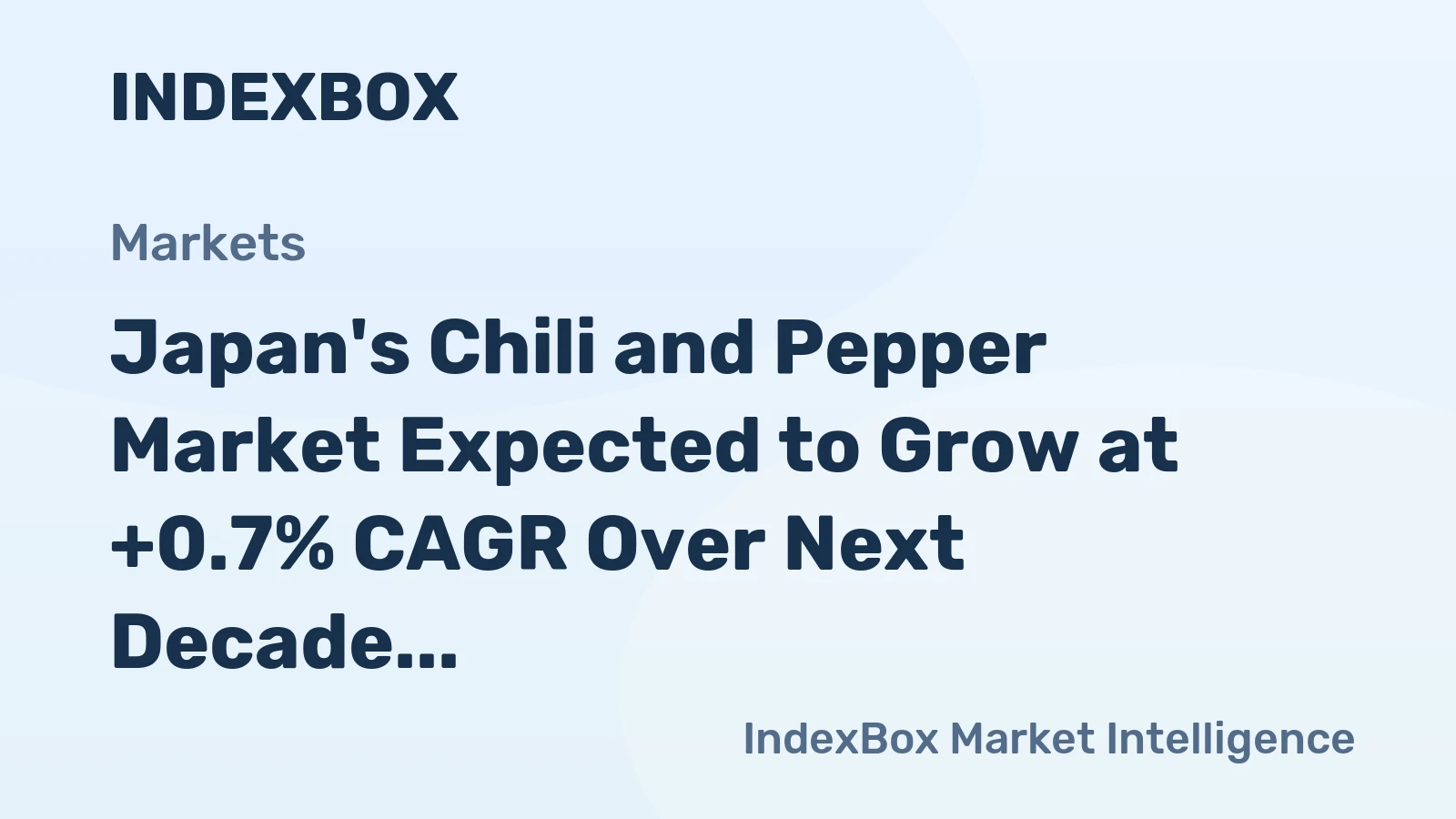 Japan's Chili and Pepper Market Expected to Grow at +0.7% CAGR Over Next Decade