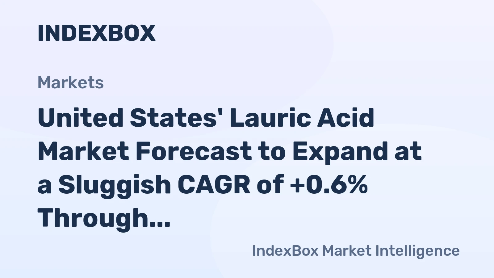 United States' Lauric Acid Market Forecast to Expand at a Sluggish CAGR of +0.6% Through 2035