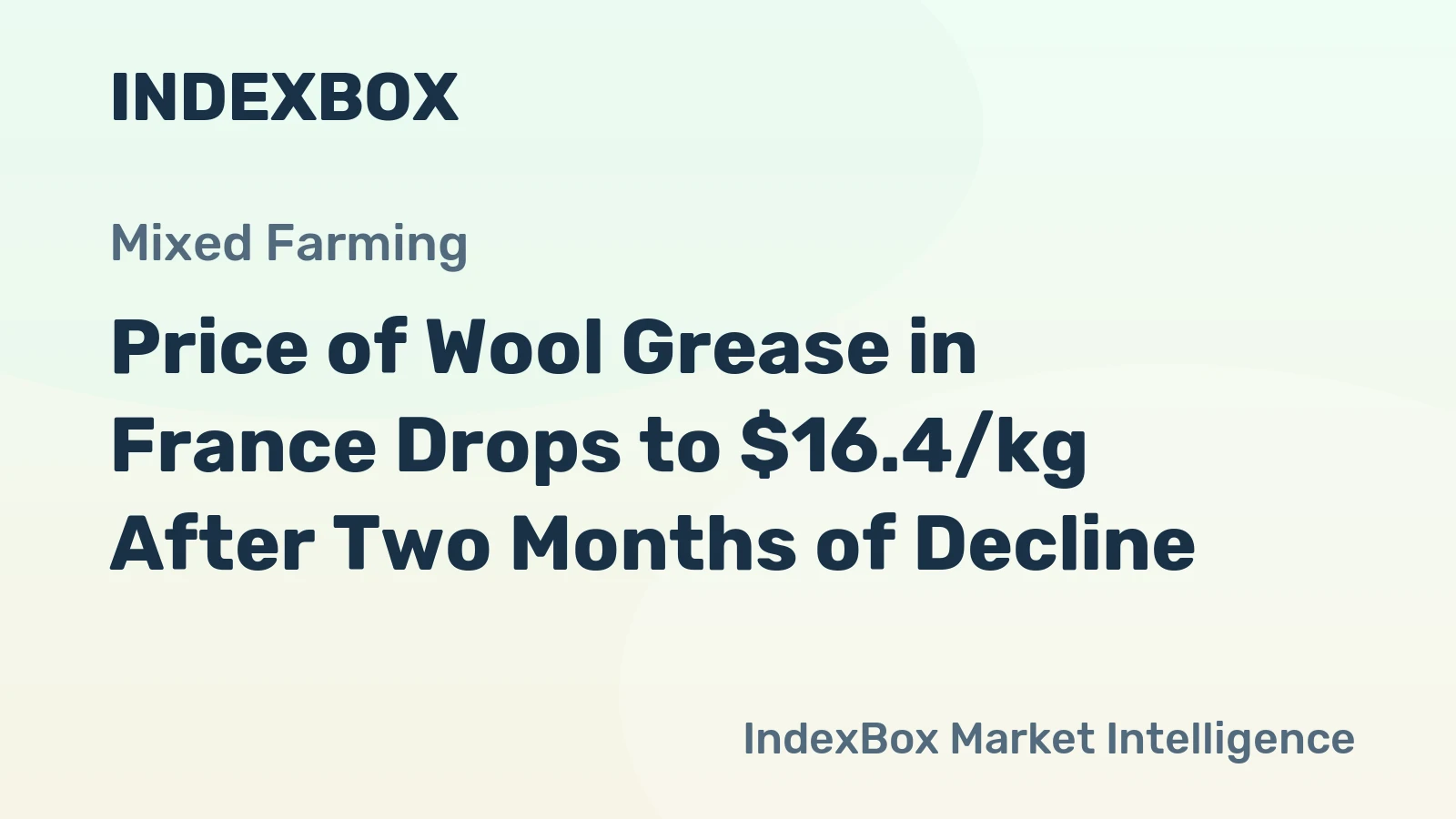 Price of Wool Grease in France Drops to $16.4/kg After Two Months of Decline