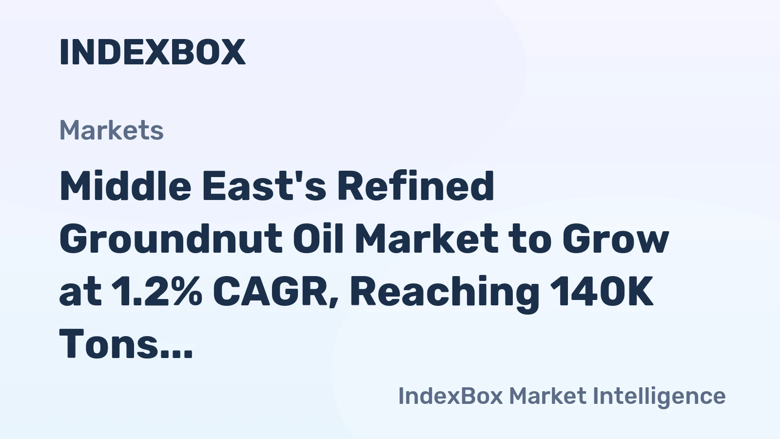 Middle East's Refined Groundnut Oil Market to Grow at 1.2% CAGR, Reaching 140K Tons by 2035
