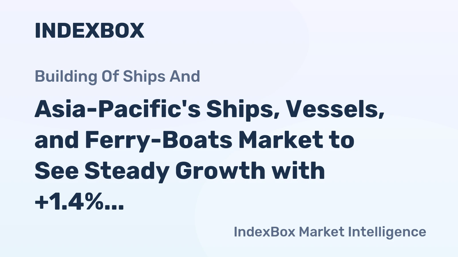 Asia-Pacific's Ships, Vessels, and Ferry-Boats Market to See Steady Growth with +1.4% CAGR