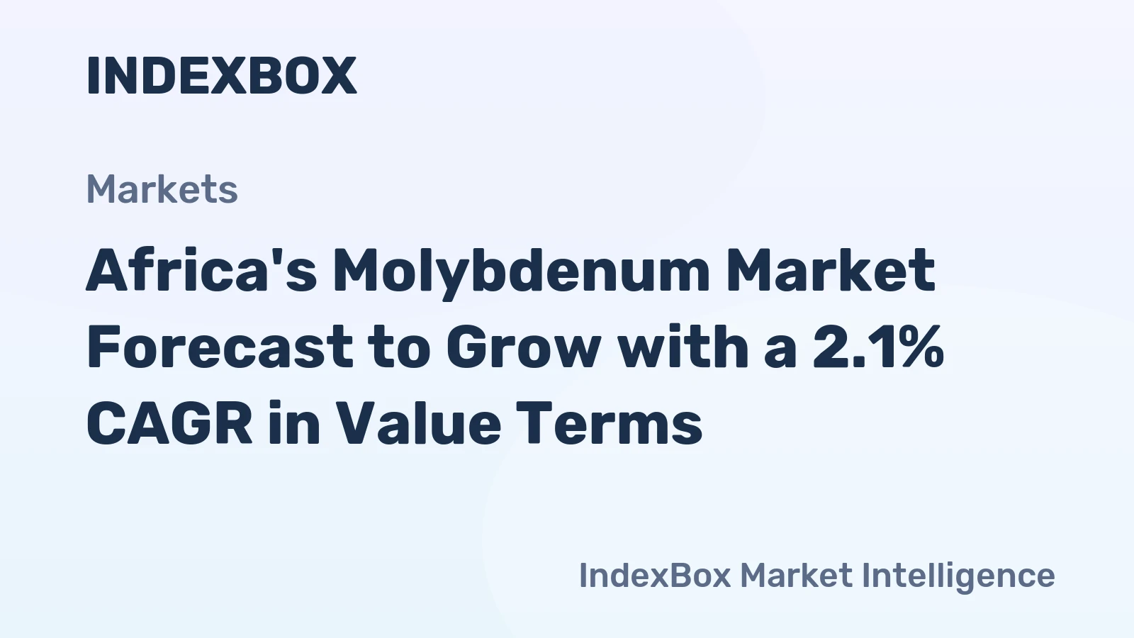 Africa's Molybdenum Market Forecast to Grow with a 2.1% CAGR in Value Terms