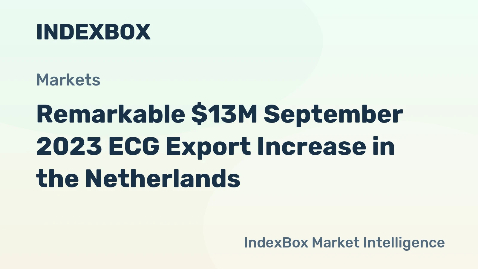 Remarkable $13M September 2023 ECG Export Increase in the Netherlands
