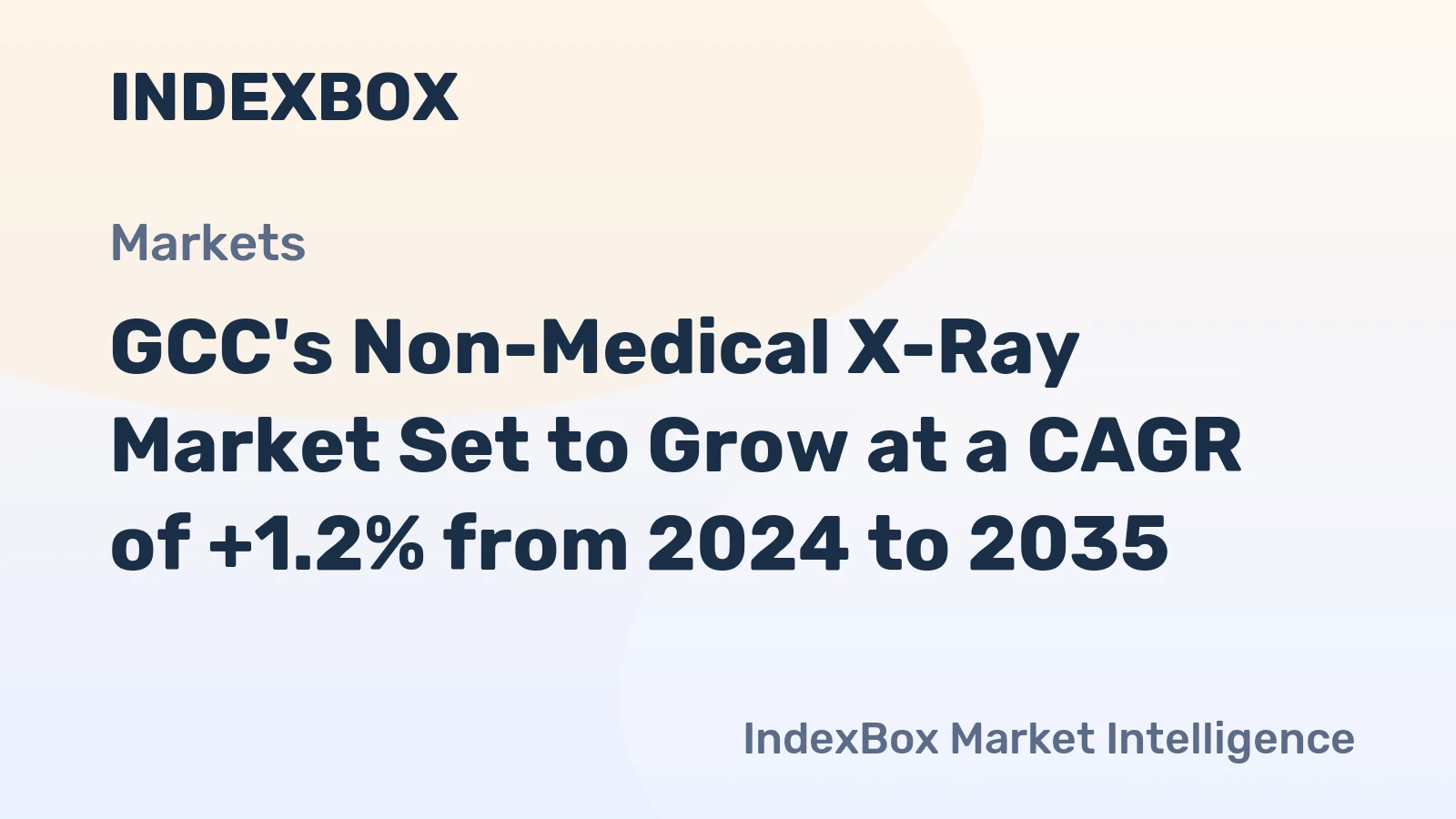 GCC's Non-Medical X-Ray Market Set to Grow at a CAGR of +1.2% from 2024 to 2035