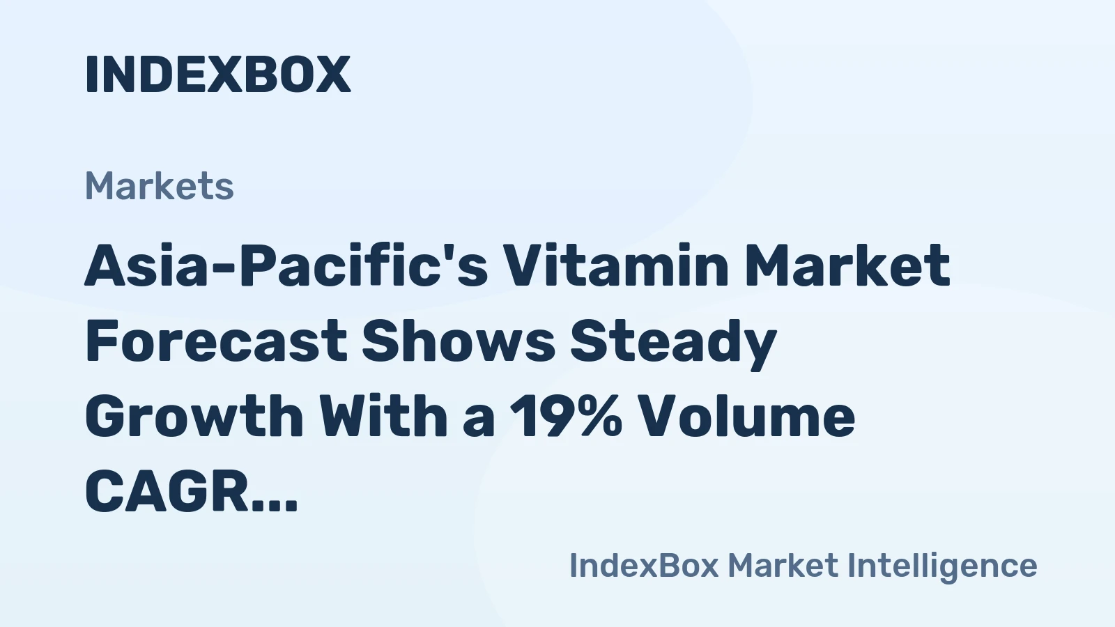 Asia-Pacific's Vitamin Market Forecast Shows Steady Growth With a 19% Volume CAGR Through 2035