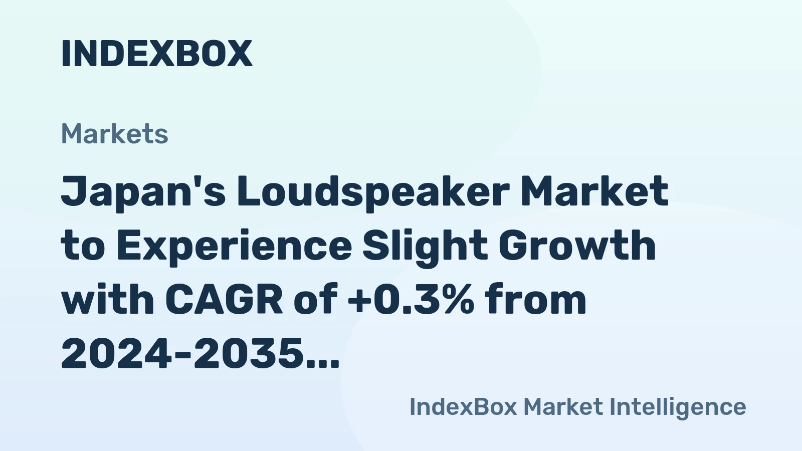 Japan's Loudspeaker Market to Experience Slight Growth with CAGR of +0.3% from 2024-2035