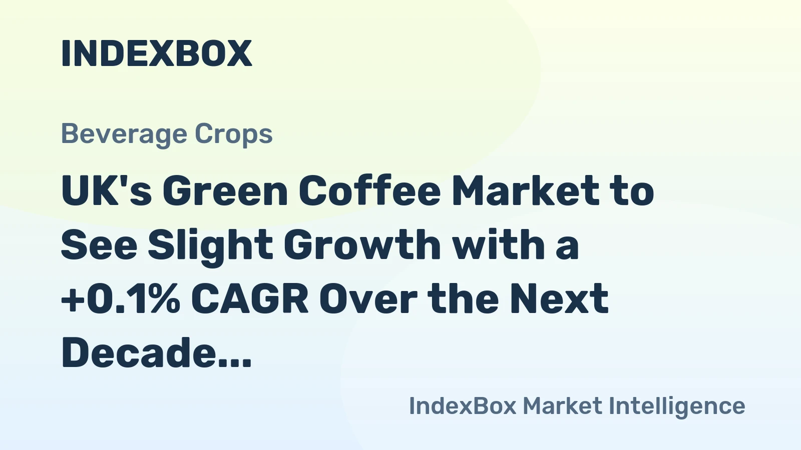 UK's Green Coffee Market to See Slight Growth with a +0.1% CAGR Over the Next Decade