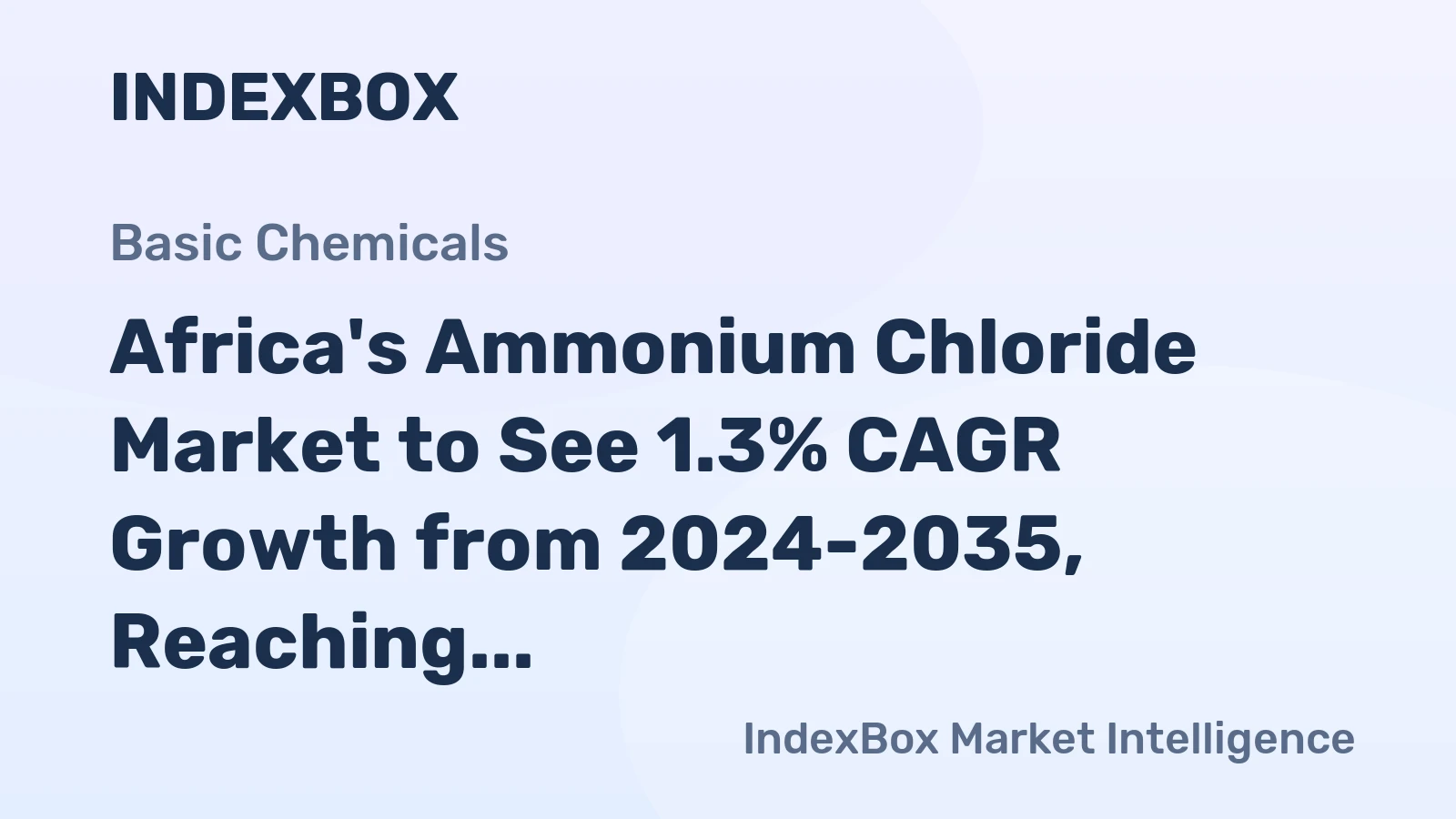 Africa's Ammonium Chloride Market to See 1.3% CAGR Growth from 2024-2035, Reaching $23M by 2035