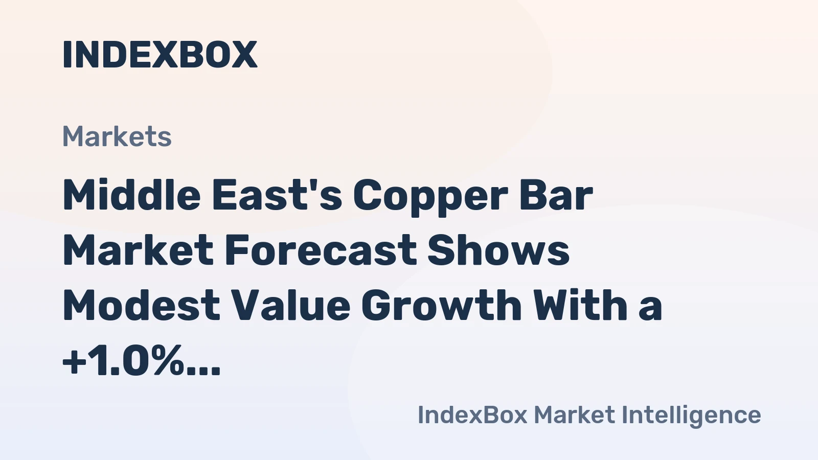 Middle East's Copper Bar Market Forecast Shows Modest Value Growth With a +1.0% CAGR Through 2035